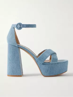 Gianvito Rossi - Sheridan 110 Denim Platform Sandals