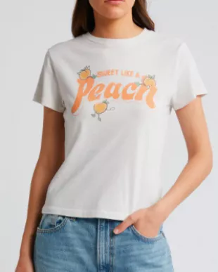 Re/Done - Peach Cotton Graphic T-Shirt