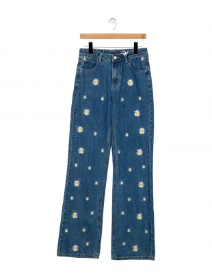8 by YOOX - Embroidered Floral Jeans