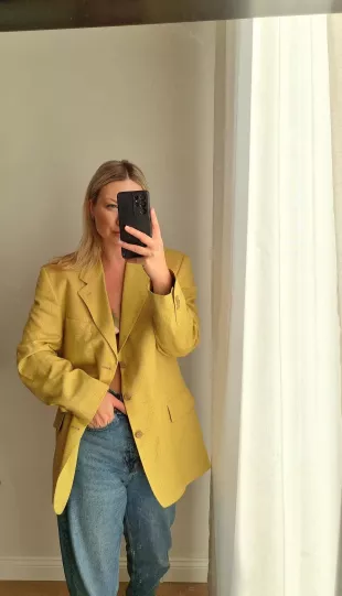 Unbranded - Oversized Mustard Wool Jacket / Mustard Jacket / Yellow ...
