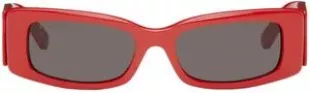 Balenciaga - Red Rectangular Sunglasses