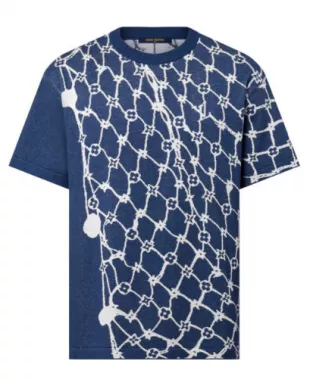 Louis Vuitton - Blue Monogram Fishnet T Shirt