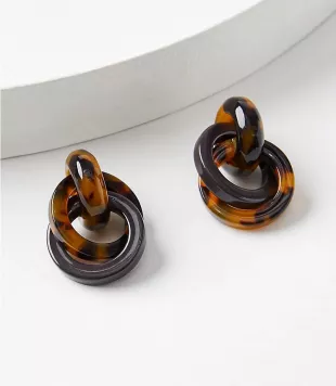 loft - Tortoiseshell Print Link Earrings