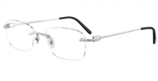 Cartier - Silver Frameless Rectangle Glasses