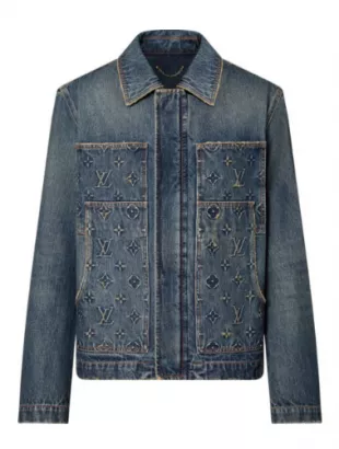 Louis Vuitton - Blue Monogram Panel Workwear Jacket
