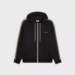 Celine - Tracksuit Jacket in Double Face Jersey Black White