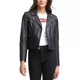 Next Leather Jackets - Women's Black Biker Leather Jacket