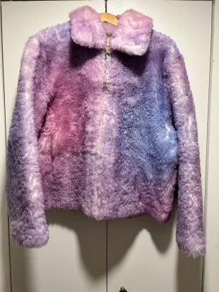 ERL - Gradient Shearling Leather Coat In Pink