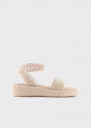 emporio armani - Braided Raffia Strap Sandals