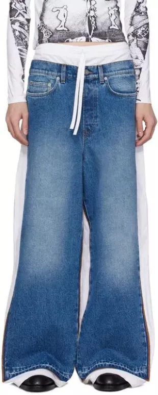 Jean Paul Gaultier - Blue & White The Trompe L'œil Denim Trousers