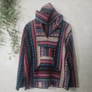 Vintage Baja Aztec Pullover Hoodie
