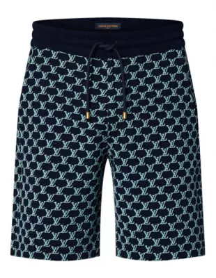 Louis Vuitton - Navy Allover LV Fishnet Sweatshorts