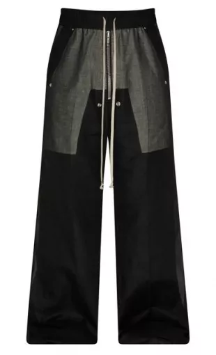 Rick Owens - Black & Dark Grey Paneled Bela Pants