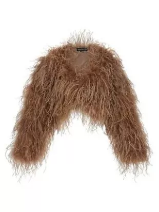 lamarque - Hallie Cropped Feather Jacket in Sirocco