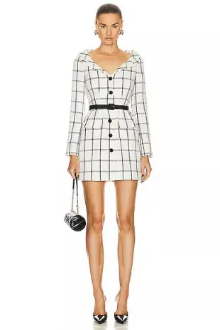 Self Portrait - Check Tailored Mini Dress