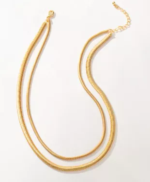 Uncommon James - Layered Flat Snake Chain Necklace