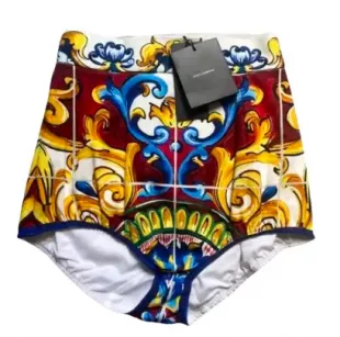 Dolce and Gabbana - Multicolor Cotton Maiolica Sicily Mini Shorts Hot ...