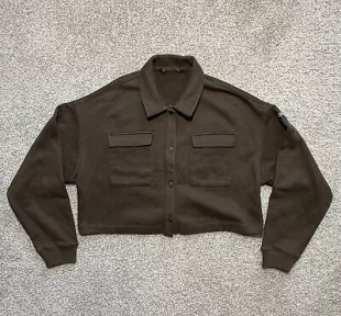 Alo Yoga - Renown Cropped Button Up Sweatshirt