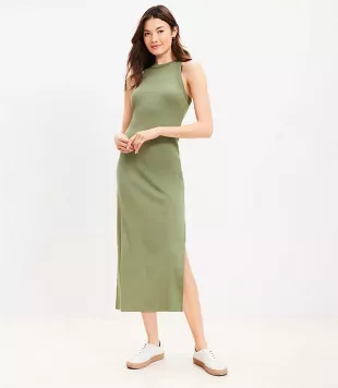 loft - Perfect Ribbed Tank Midi Dress