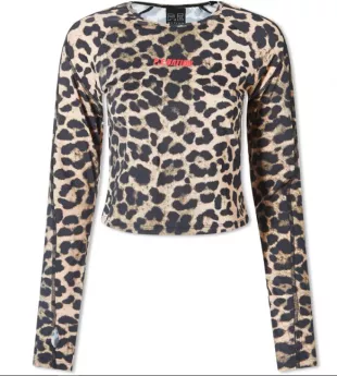 P.E NATION - Long Sleeve Downforce Active Top Leopard