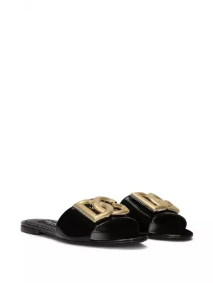 Dolce & Gabbana - DG-Logo Leather Sandals