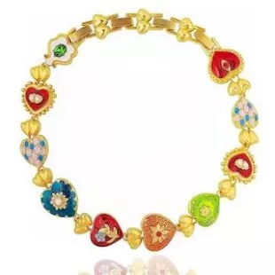 Nabroj - Colorful Charm Statement Vintage Gold Chunky Sacred Heart ...