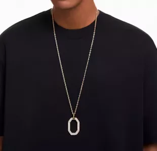 Swarovski - Dextera Pendant Octagon Shape, Medium, White, Gold-Tone Plated