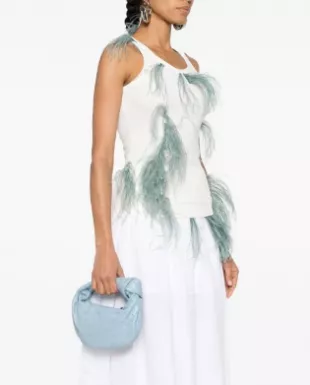 Bottega Veneta - Ice Blue Knot Leather Handbag