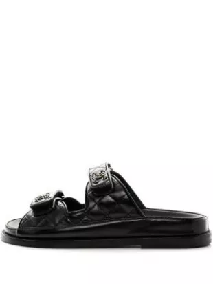 Chanel - CC Diamond-Quilted Sandals