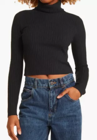BP. - Rib Crop Turtleneck Sweater