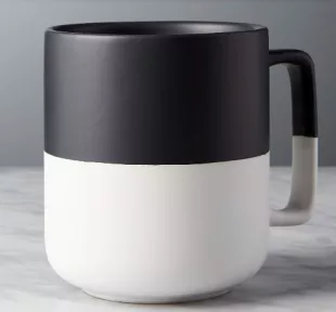 cb2 - Black And White Ceramic Coffee Mug 19 oz