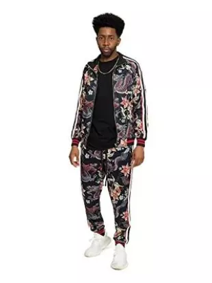 G-Style USA - Zipper Jacket Drawtsring Waistband Sweatpants Tracksuit Set