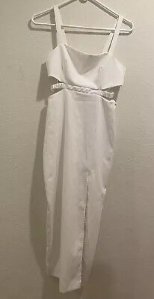 Zara - White Cutout Front Slit Sleeveless Strappy Midi Dress