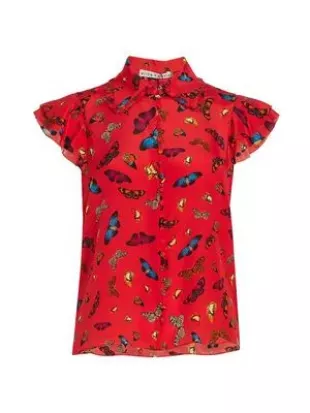 Alice + Olivia - Martel Butterfly Print Blouse