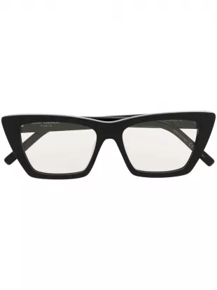 Saint Laurent - Eyewear Logo-Lettering Cat-Eye Sunglasses