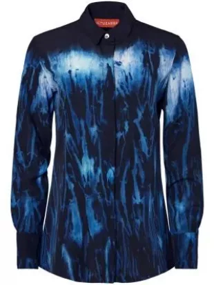 Altuzarra - Chika Top in Berry Blue Shibori