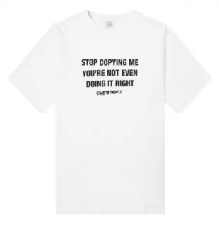 Vetements - White Stop Copying Me T Shirt UE54TR340W
