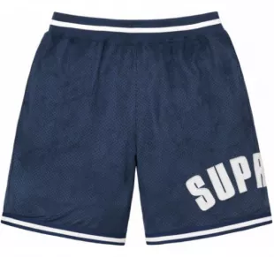 Supreme - Navy Suede Side Logo Shorts