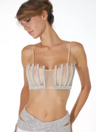 Nué - Lotus Rhinestone-Embellished Bralette