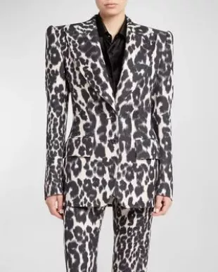 Tom Ford - Leopard Print Sculpted Blazer Jacket