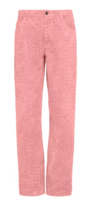 Bottega Veneta - Pink Intrecciato Suede Pants