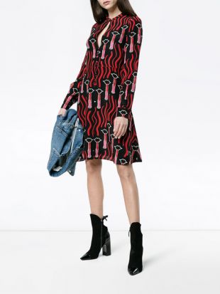 Valentino Garavani - Valentino Robe à Motif De Rouges à Lèvres - Farfetch