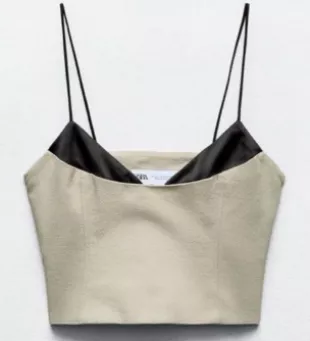 Zara - Contrast Strappy Top