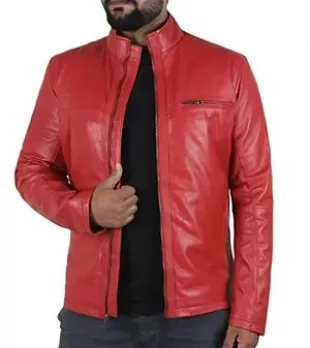 Sean Diddy London Red Leather Jacket