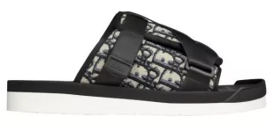 Dior - Beige Oblique & Black Alpha Sandals