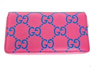 Gucci - Continental Leather Wallet Pink In Leather