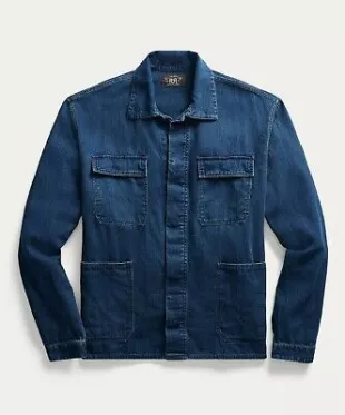 Ralph Lauren - Indigo Blue Jacket Linen Herringbone Overshirt