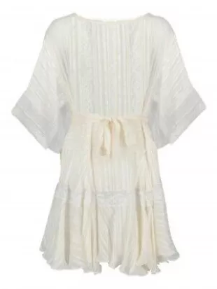 Zimmermann - Whitewave Veil Striped Lace Insert Silk Dress
