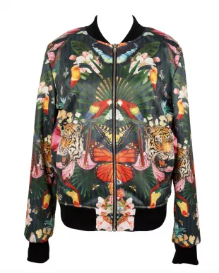 Myrtle & Mary - Paradise Lost Night Satin Bomber Jacket