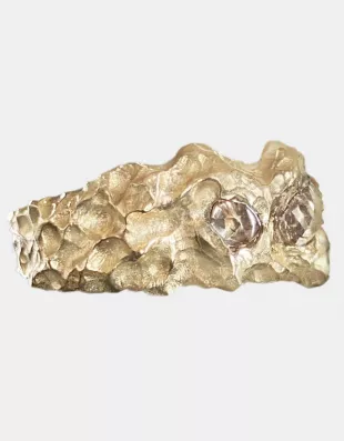 sen-jewelry - Rock Ring with raw diamonds in 14K yellow gold - Sen Jewelry